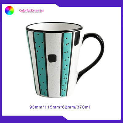 Stoneware V Shape Hand Painted Ceramic Coffee Mugs Handmade Coffee Mugs