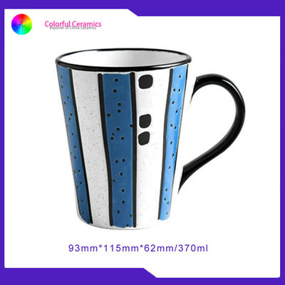 Stoneware V Shape Hand Painted Ceramic Coffee Mugs Handmade Coffee Mugs