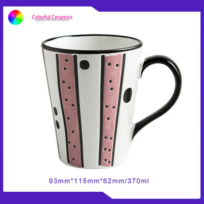 Stoneware V Shape Hand Painted Ceramic Coffee Mugs Handmade Coffee Mugs