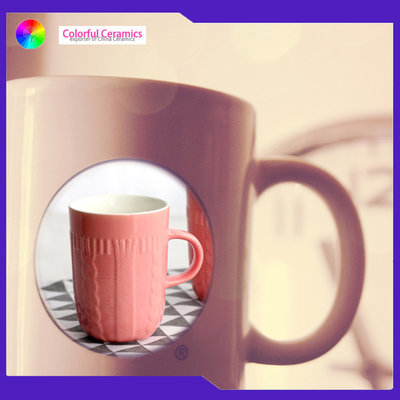 Embossing Sweater Pattern Ceramic Travel Coffee Mugs Promotional Ceramic Cups