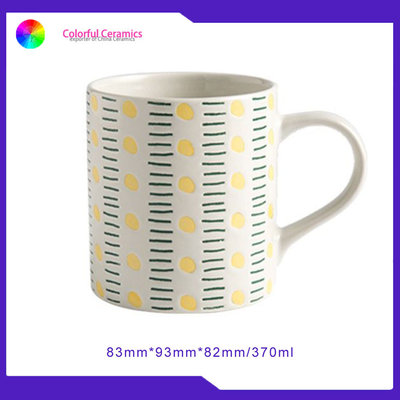 Modern Hand Printed Ceramic Coffee Mugs Geometrical Use In Office Or School