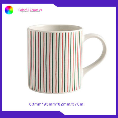 Modern Hand Printed Ceramic Coffee Mugs Geometrical Use In Office Or School
