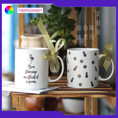 Nordic Pineapple Hand Painted Pottery Mugs Ceramic Custom Promotional Mugs