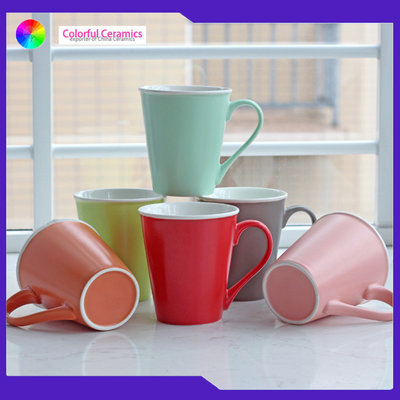 Assorted Macarons Glazed Ceramic Mug Cadmium Free Microwave Dishwasher Use