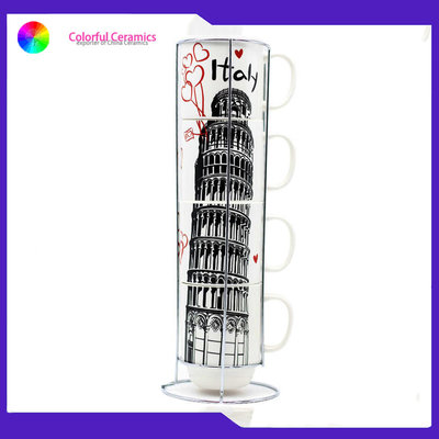 New Bone China Ceramic Coffee Mug Set Of 4 For Daily Tableware Gift