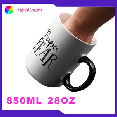 850ML Promotional Ceramic Coffee Mugs Elegant Real Gold Flower Pattern