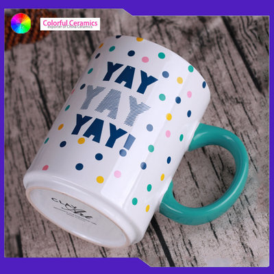 850ML Promotional Ceramic Coffee Mugs Elegant Real Gold Flower Pattern