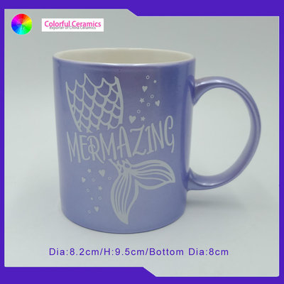 Glaze Spraying Custom Ceramic Coffee Mugs Sea Maid Pattern Gift Use
