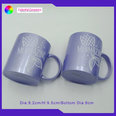 Glaze Spraying Custom Ceramic Coffee Mugs Sea Maid Pattern Gift Use