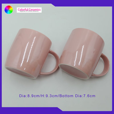 Promotional Gift Glazed Ceramic Coffee Mugs Pearl Color 9.3cm*8.9cm