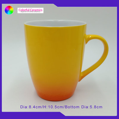Reaction Yellow Promotional Ceramic Cups Microwave Dishwasher Safe