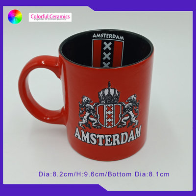 Leisure Cafe Custom Printed Ceramic Coffee Mugs Safety Lead Cadmium Free