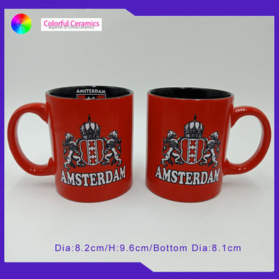 Leisure Cafe Custom Printed Ceramic Coffee Mugs Safety Lead Cadmium Free