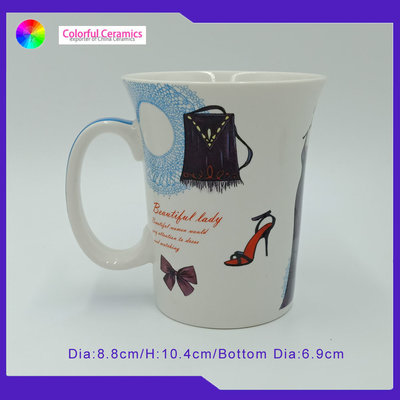 Funny Decal Bone China Coffee Cups Personalised Ceramic Travel Mug
