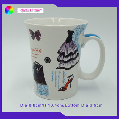 Funny Decal Bone China Coffee Cups Personalised Ceramic Travel Mug