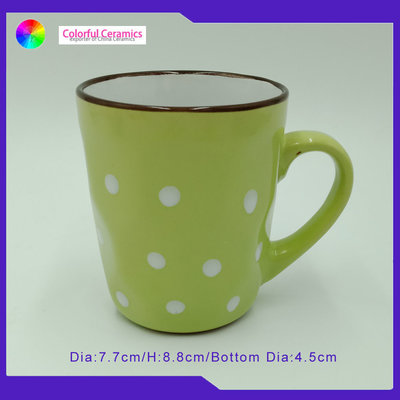 Customized Embossed Coffee Green Stoneware Mugs Used As Kitchenware
