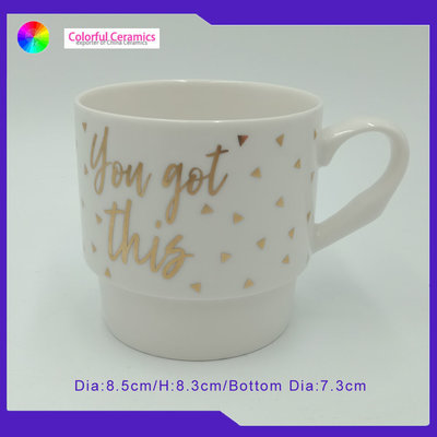 Gold Decal Ceramic Coffee Mug Set Microwave Dishwasher Can Be Use