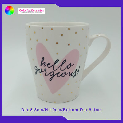 Gold Decal White Custom Made Ceramic Mugs Eco - Friendly Promotional Ceramic Cups