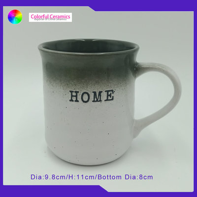 Silkscreen Glaze Spraying Handmade Stoneware Mugs Mixed Color Unique Design