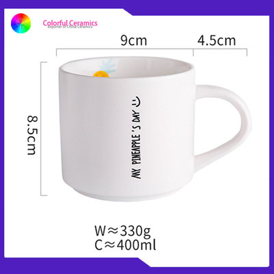 Office Lovely Pineapple Personalized Ceramic Mugs Household Stackable