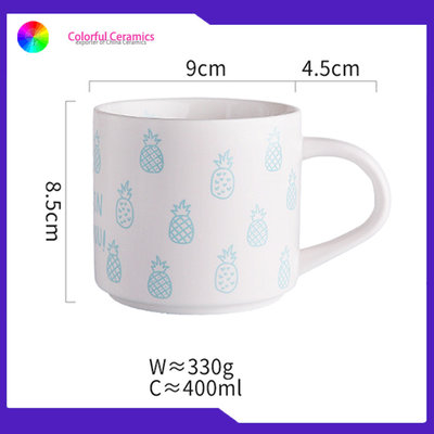Office Lovely Pineapple Personalized Ceramic Mugs Household Stackable