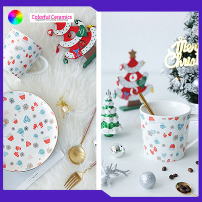 Imprinted Personalised Ceramic Travel Mug Hand Painted Christmas Mugs
