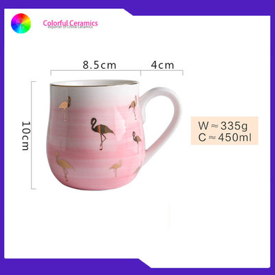 Irish Flamingo Custom Ceramic Coffee Mugs Round With Cappuccino Decal