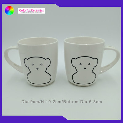 Novelty Embossing Personalized Ceramic Mugs White Porcelain Microwave Use