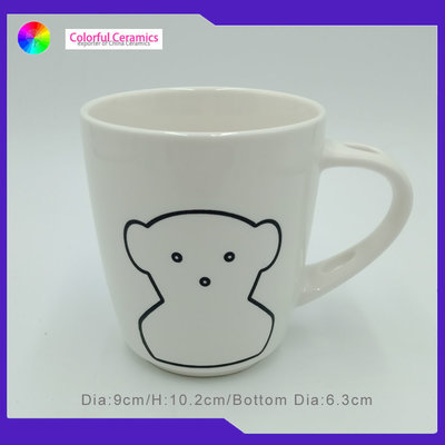 Novelty Embossing Personalized Ceramic Mugs White Porcelain Microwave Use