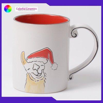 Promotional Hand Painted Ceramic Coffee Mugs Christmas Theme Custom Ceramic Cups
