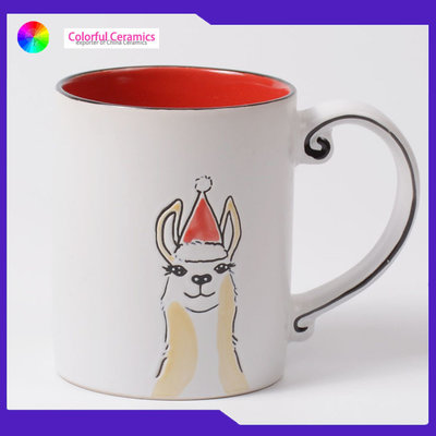 Promotional Hand Painted Ceramic Coffee Mugs Christmas Theme Custom Ceramic Cups