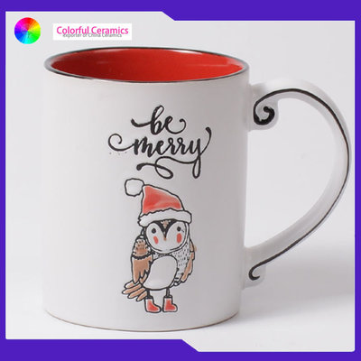 Customized Hand Painted Ceramic Coffee Mugs Cute Can Be Used As Gift