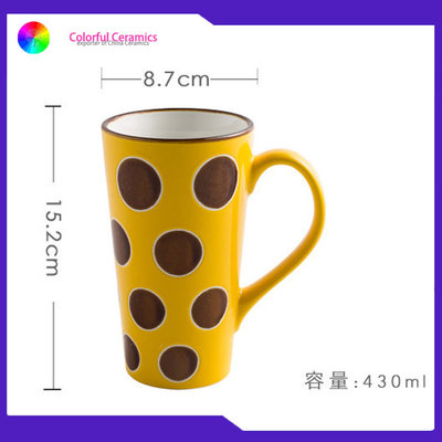 Stoneware 430ml Silkscreen Coffee Mugs Customized Personalised Mugs tall coffee mugs