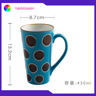 Stoneware 430ml Silkscreen Coffee Mugs Customized Personalised Mugs tall coffee mugs
