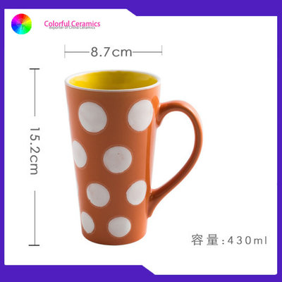 Stoneware 430ml Silkscreen Coffee Mugs Customized Personalised Mugs tall coffee mugs