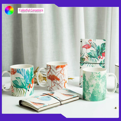 Gift Use New bone china 530ml mug flamingo decal coffee mugs oversized coffee mugs