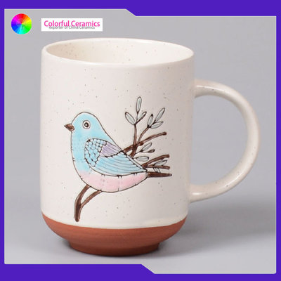 Breakfast Milk Hand Painted Ceramic Coffee Mugs 490ML For Simple Life