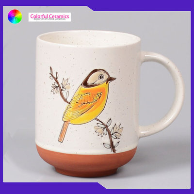 Breakfast Milk Hand Painted Ceramic Coffee Mugs 490ML For Simple Life