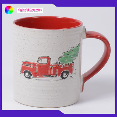 Hand painted cartoon car ceramic mugs old effect Can be customized coffee mug