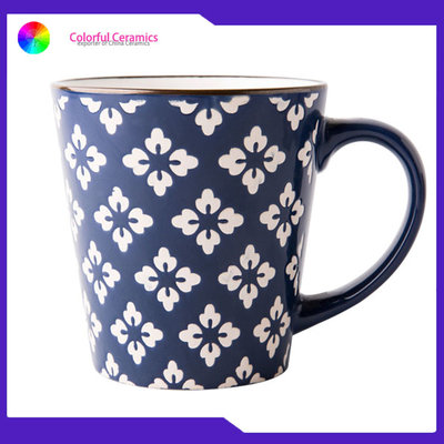 Gold Rim Personalized Silkscreen Coffee Mugs Portable Outdoor Travel Use