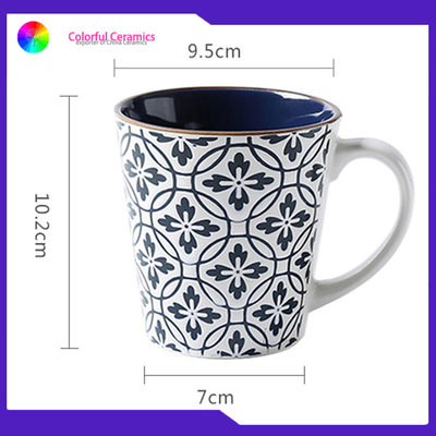 Handcrafts Gold Rim Handmade Stoneware Mugs Food Grade Safety Design