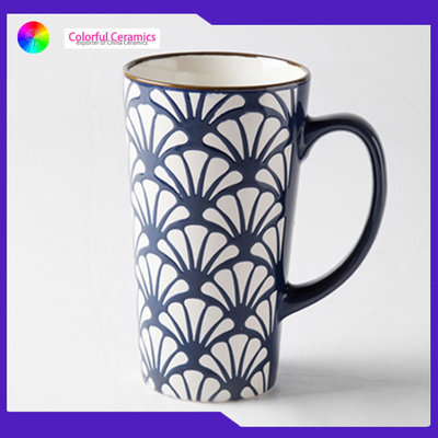 440ml Stoneware Coffee Mugs Large Capacity Tall With Personalised Logo
