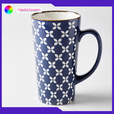 440ml Stoneware Coffee Mugs Large Capacity Tall With Personalised Logo