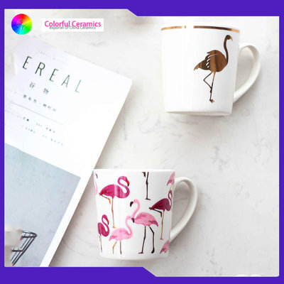 420ml flamingo ceramic cup coffee mugs set new bone china mug with gold decal