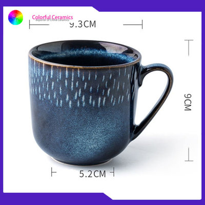Household Drinking Promotional Ceramic Coffee Mugs Blue Creative Glaze