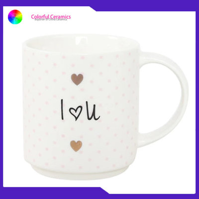 Stackable Ceramic Coffee Mug Set 480ml Capacity Disherwasher Safe Customized Logo