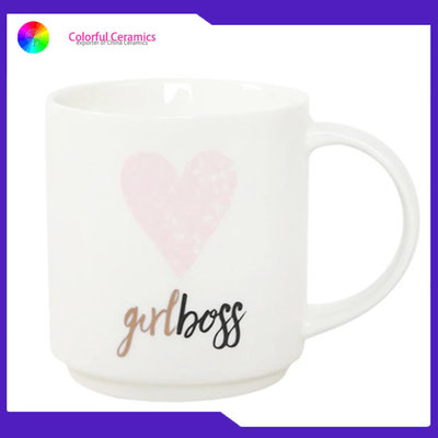 Stackable Ceramic Coffee Mug Set 480ml Capacity Disherwasher Safe Customized Logo