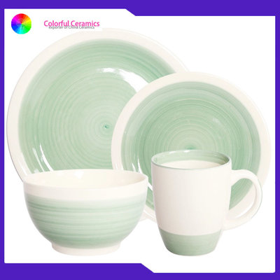 EEC Ceramic Dinnerware Sets Stoneware Coffee Mug 5.5 Inch Bowl Hand Painted Dessert Plates