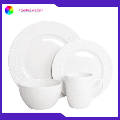 Multi Size Custom Ceramic Dinner Set Engraved Coffee Mugs Steak Plate Dinner Plate