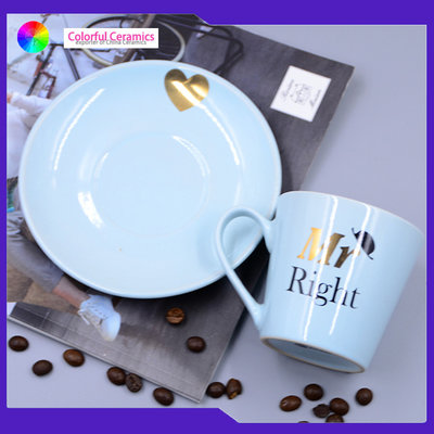Saucer Set Ceramic Cup And Saucer 200ml Tea Cup Customized Monogram Stonewarex Safe